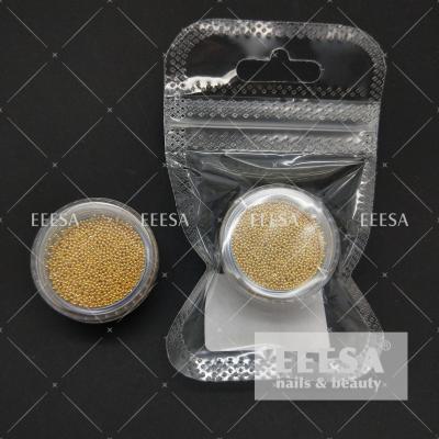 China Art Decoration Accessories 3D Gold Charm Chrome Metal Rivet 0.8mm Micro Gold Plated Nail Pearls for sale