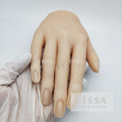 China White Skin Movable Female Finger For Nails Practice Silicon Hand Model for sale
