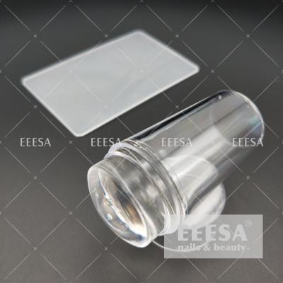 China 2.8Cm Silicone Jelly Head Clear Nail Art Stamper And Scraper for sale