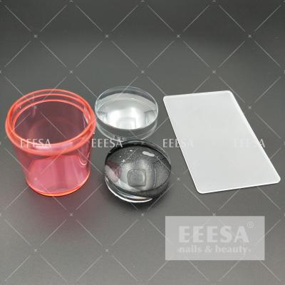 China Pink 3.5Cm Jelly Silicone 3D Nail Art Decoration Stamper for sale