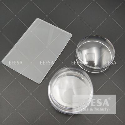 China Clear 3.5Cm With Stamping Plate Scraper Nail Polish Stamper Set for sale