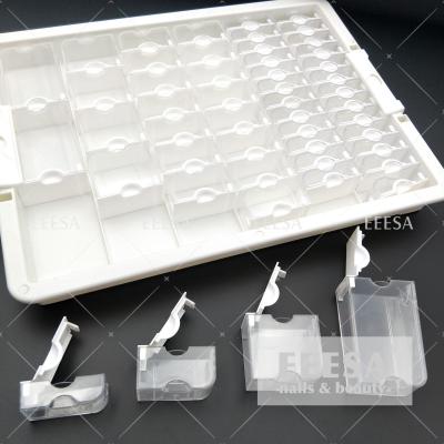 China 50 Slots 4 Sizes For Nails Stones Clear Tube Plastic Beads Nail Containers Storage Box for sale