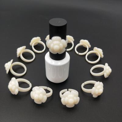 China Flower Natural White Transparent Color Display Plastic Nail Art Ring Tips for sale