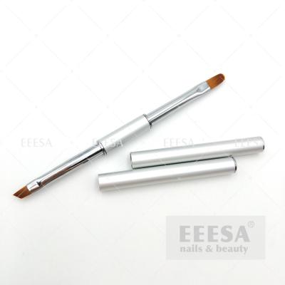 China Oem Double Side Dual Head Slant One Stroke Oval Round Gel Paint Nail Brush for sale