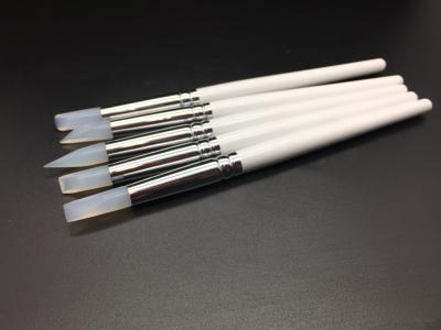 China White Wood Arrow Flat Cup Chisel Point Cone Pusher 5 Silicone Nail Art Tools Set for sale