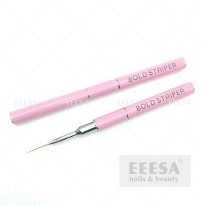 China 15Mm Long Pink Metal Handle Bold Striper Liner Nail Art Brush for sale