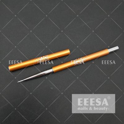 China Private Logo Sythentic Hair Orange Handle Paint Nail Art Aquarelle Brush for sale