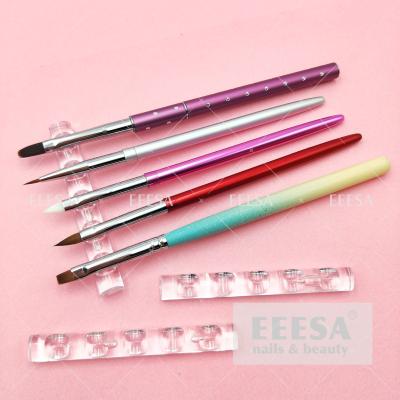 China 7.5Cm Length Clear Plastic Nail Brush Tool Rest Base Holder Penholder for sale
