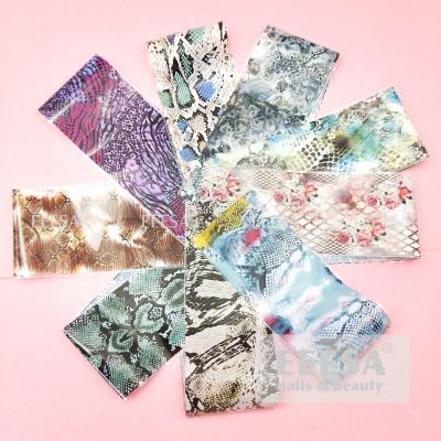 China Hot Luxury Animal Print Pattern Dragon Snake Skin Nail Transfer Sticker Foil for sale