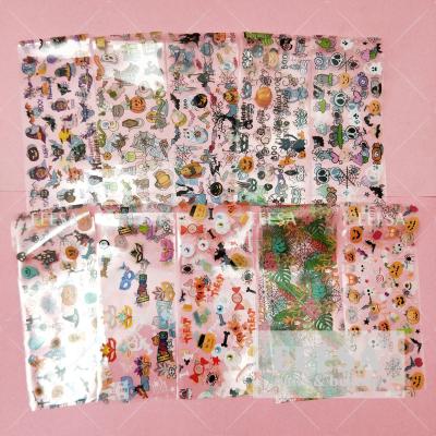 China 2021 Mask Pumpkin Candy Ghost Celebrating Halloween Nail Art Sticker Foils for sale