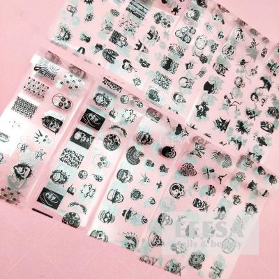 China Personalized Black Vinyl Pirate Head Skullcandy Nail Foil Wrap Transfer Stickers for sale