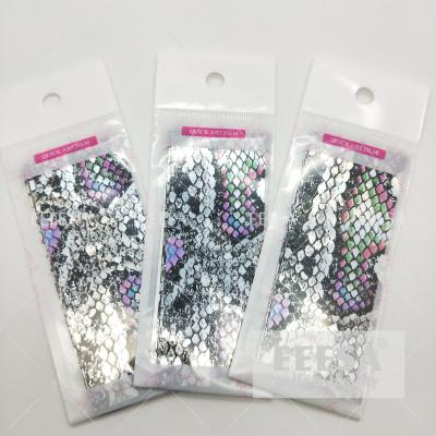 China Holographic Easy Quick Art Transfer Decal Snake Skin Print Stickers Nail Foil for sale