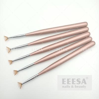 China Custom Logo Powder Art Design Cleaning Small Mini Less Motor Nail Fan Brush for sale