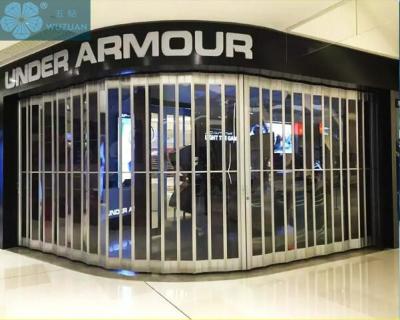 China 3m Height 2.5mm Foldable Glass Doors For Shopping Malls for sale