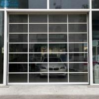 China Full View 240V DC 25cm/S Glass Panel Garage Doors for sale