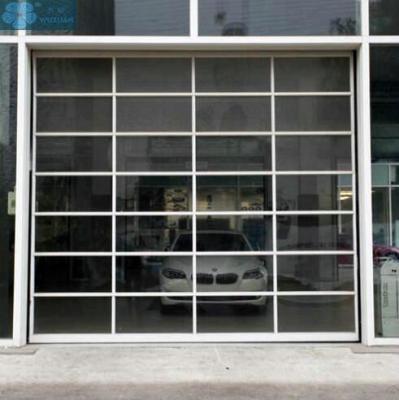 China Full View 240V DC 25cm/S Glass Panel Garage Doors for sale