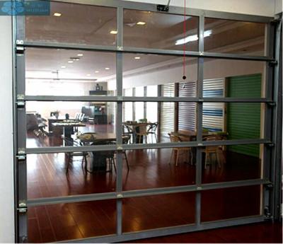 China UV Proof 3mm 5000mm Width Glass Panel Garage Doors for sale