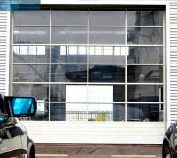 China Electrical 0.426mm 3000mm Height Clear Glass Garage Doors for sale