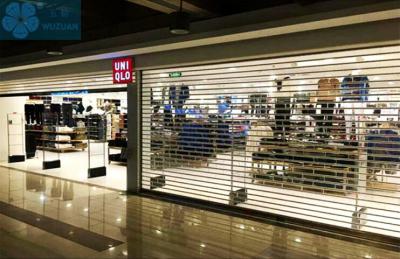 China Commerce Use 5000mm Wide 16mm Bar Clear Roller Shutters for sale