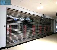 China Commerce Use 5000mm Wide 16mm Bar Clear Roller Shutters for sale