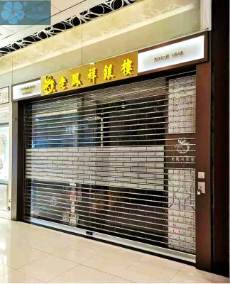 China Commercial Use 3000mm Height 16mm Tube Transparent Roller Door for sale