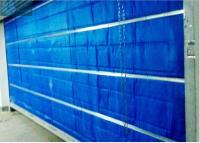 China Blue 1.2mm Curtain 0.25KW Fireproof Garage Door for sale