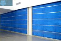 China Blue 1.2mm Curtain 0.25KW Fireproof Garage Door for sale