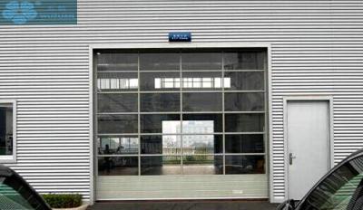 China Organic Glass Panel Aluminium Alloy Frame Sectional Overhead Door for sale