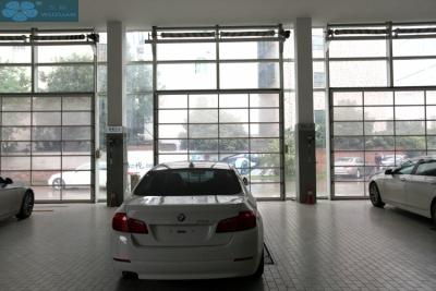 China UV Proof Residential Tempered Glass Sectional Overhead Garage Door for sale