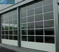 China UV Proof Residential Tempered Glass Sectional Overhead Garage Door for sale