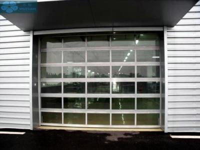 China Transparent PC Glass Sectional Overhead Door For Garage for sale