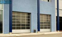 China Transparent PC Glass Sectional Overhead Door For Garage for sale
