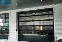 China Motorized Aluminum Frame Glass Insulated Clear Garage Door for sale