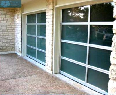 China Mute Aluminum Alloy Frosted Glass Garage Door For Villa for sale