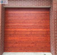 China Mahogany Wood Grain Aluminium Roller Door / Automatic Roller Door for sale