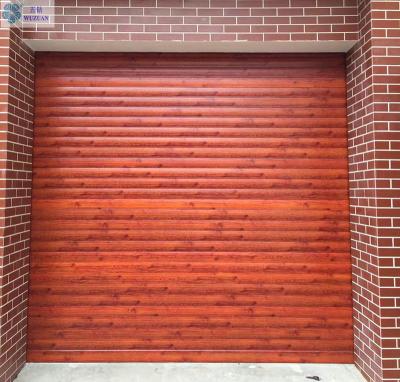 China Mahogany Wood Grain Aluminium Roller Door / Automatic Roller Door for sale