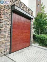 China Mahogany Wood Grain Aluminium Roller Door / Automatic Roller Door for sale