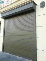 China Coffee Color Two Layer Automatic Aluminium Alloy Roller Shutters Door With PU Foam Infilled for sale
