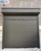 China Coffee Color Two Layer Automatic Aluminium Alloy Roller Shutters Door With PU Foam Infilled for sale