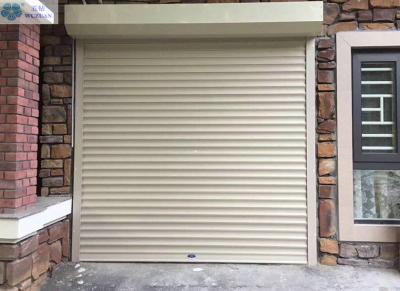 China Residential Hollow PU Infilled Aluminium Roller Garage Door for sale