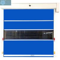 China Blue Color Industrial Custom Fast Interior Exterior Roller Shutter Garage Plastic Roll up High Speed PVC Door for sale
