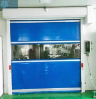 China Blue Color Industrial Custom Fast Interior Exterior Roller Shutter Garage Plastic Roll up High Speed PVC Door for sale