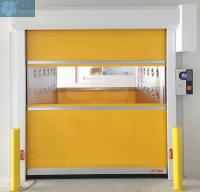 China Yellow Color Roller Fast Rolling Automatic Aluminium Door Shutter Operated High Speed PVC Door for sale