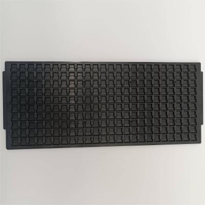 China ISO 9001 Certified Plastic Black Matrix Trays 322.6x135.9mm for IC Components with 240 Position Capacity for sale