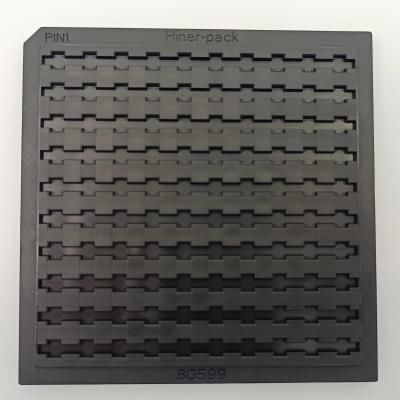 China ESD Black ABS 4 Inch Chip Tray For Electronic Parts 0.3mm Flatness for sale