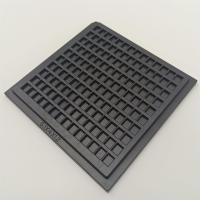 China ABS Black 4 Inch Waffle Pack Tray for Micro IC Chips - 101.6×101.6×9mm Size with 140 Cavity Capacity for sale