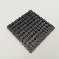 China Black PC Waffle Pack Chip Tray 101.57x101.57x5.5mm 10x8 Matrix for Semiconductor Packaging for sale
