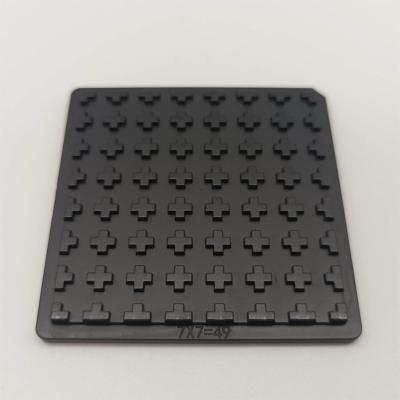 China Customized High Temperature PC Chip Tray 50.75mm for IC Chip Loading 49 Pockets for sale