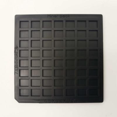 China Black PC Material 2 Inch Waffle Pack Chip Trays 7x8 56PCS Matrix for sale