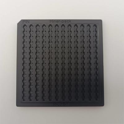 China Black PC Waffle Pack IC Chip Tray 168PCS 50.8x50.8mm for Semiconductor Loading for sale